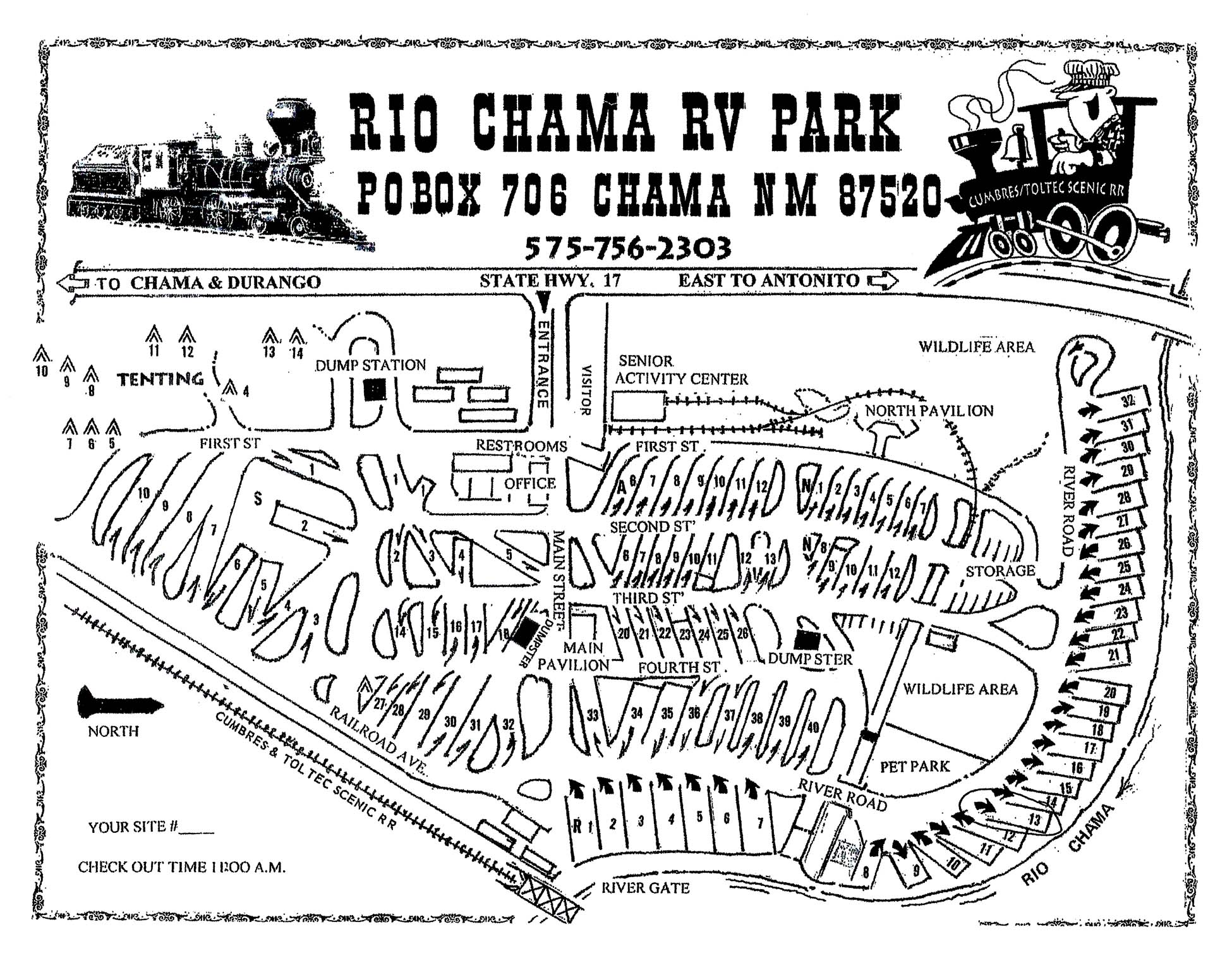 Park Map - Rio Chama RV Park